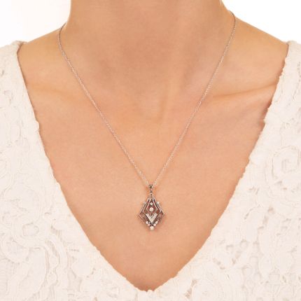 Estate Geometric Diamond Pendant