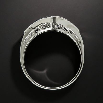 Estate Sapphire and Diamond Chevron Band Ring