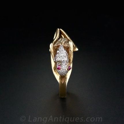 Gold and Gemstone Grasshopper Ring