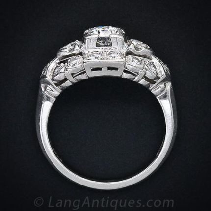 Granat Bros. .40 Carat Platinum and Diamond Vintage Engagement Ring