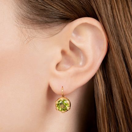 Lang Collection Collet-Set Peridot Dangle Earrings