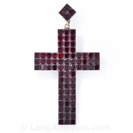 Large Antique Garnet Cross