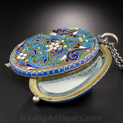 Large Russian Cloisonne Locket