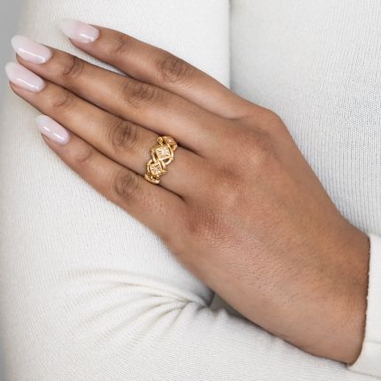 Late-Victorian Three-Diamond Knot Ring, Circa 1915