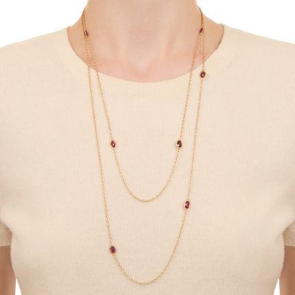 Long Victorian Garnet Chain