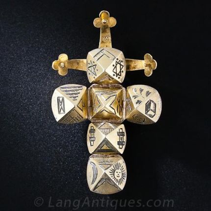 Masonic Ball and Cross Pendant Charm