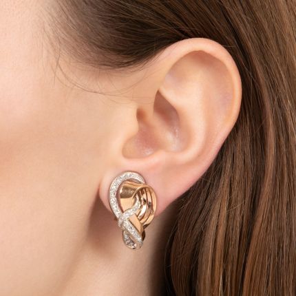 Mid-Century Diamond Treble Clef Clip Earrings