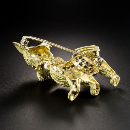 Mid-Century Jeweled Dog Pin
