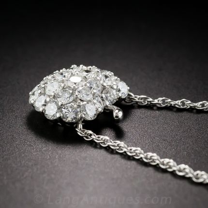 Platinum Diamond Apple Necklace