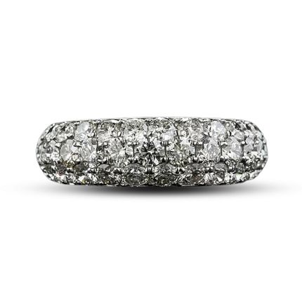 Three-Row Diamond Dome Ring