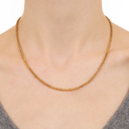 Victorian 18K Cannetille Rosette Chain