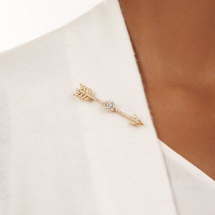 Victorian Arrow Diamond Brooch
