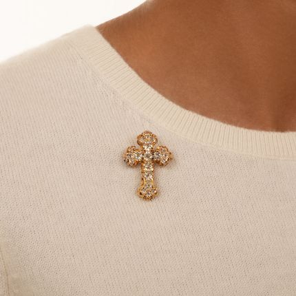 Victorian Diamond Cross Pendant/Pin