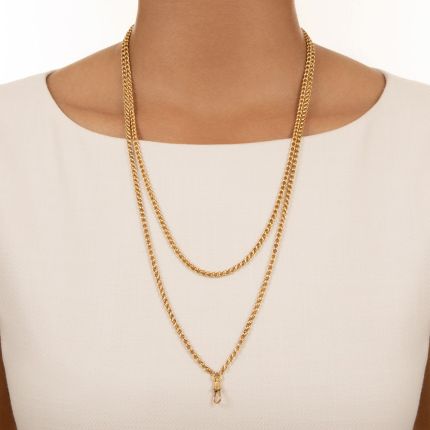 Victorian Double Cable Fob Chain - 51 Inches