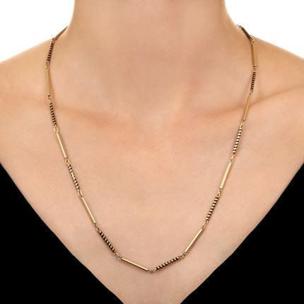 Victorian Gold And Black Enamel Chain