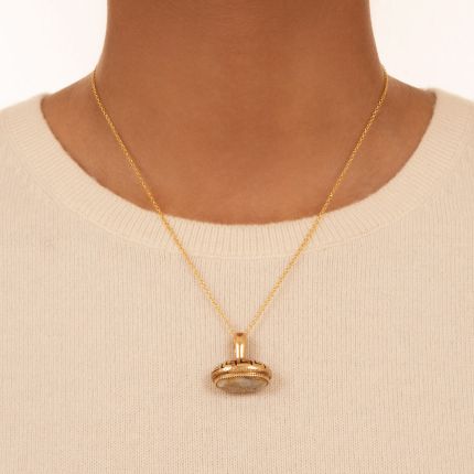 Victorian Gold-in-Quartz and Enamel Fob/Pendant