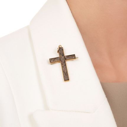 Victorian Hair-work Cross Pendant/Pin