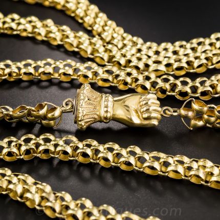 Victorian Long Chain With Hand Clasp