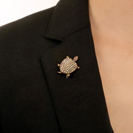 Victorian Natural Pearl Turtle