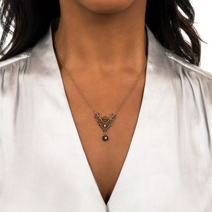 Victorian Scroll Diamond Pendant