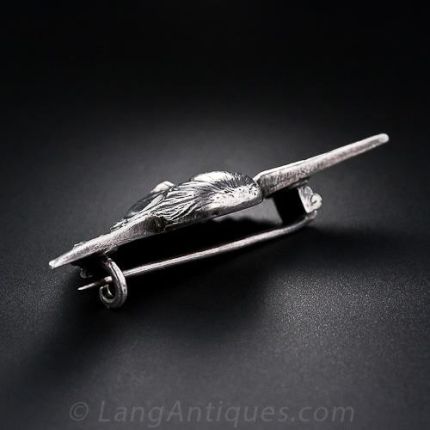 Victorian Silver Angel Pin