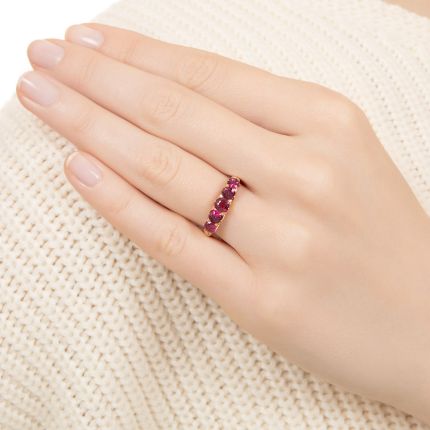 Victorian-Style Five-Stone Ruby Ring