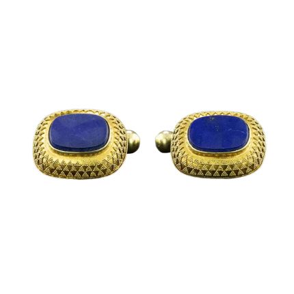 Vintage Lapis Cushion-Shaped Cufflinks
