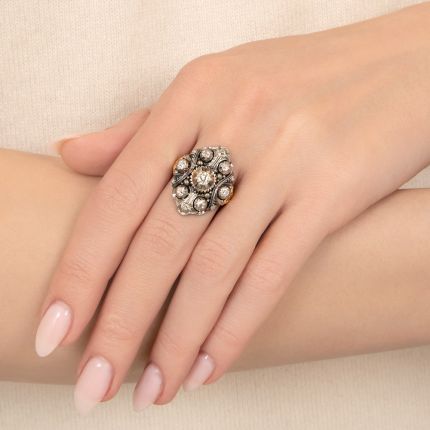 Vintage Swedish Diamond Dinner Ring