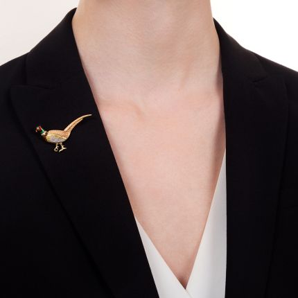English Edwardian Pheasant Brooch