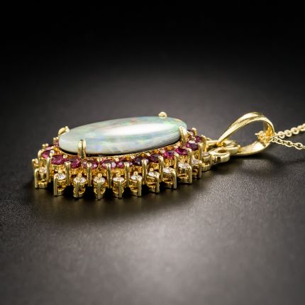 Opal Ruby Diamond Pendant