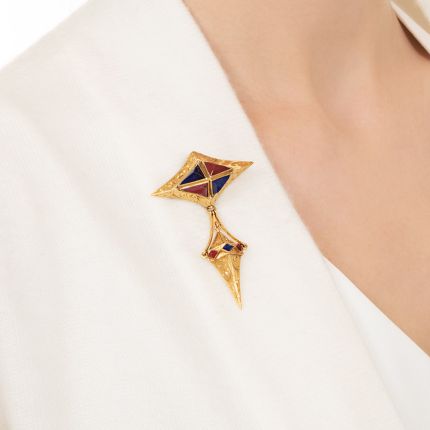 Victorian Jasper and Lapis Dangle Pin/Pendant