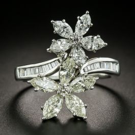 Estate Double Flower Diamond Ring