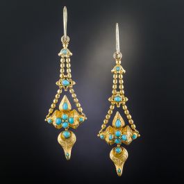Victorian Turquoise Dangle Earrings