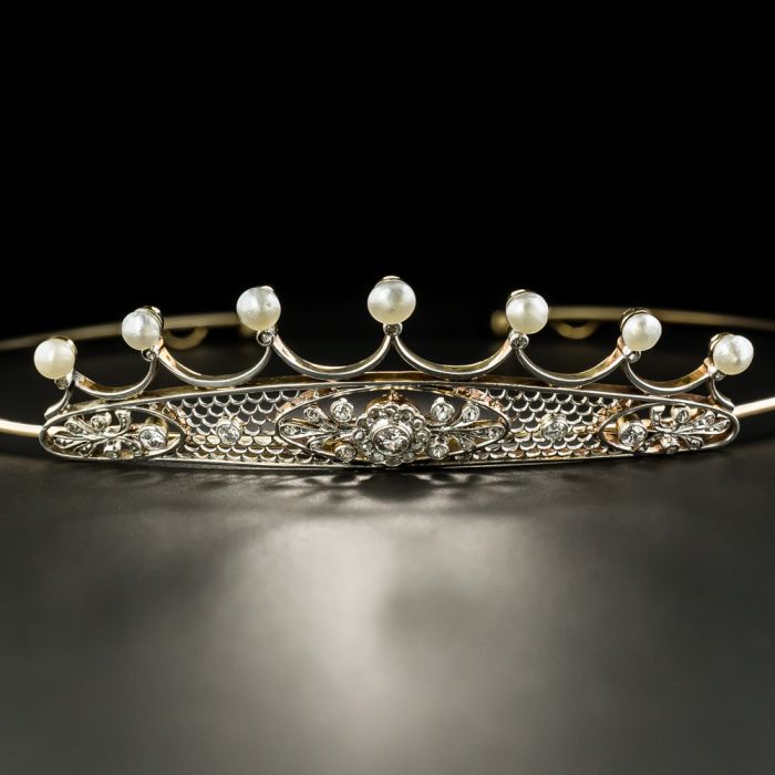 Diamond Pearl Tiara Natural Pearl And Diamond Tiara | Magnificent