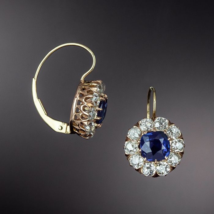 Antique sapphire earrings store