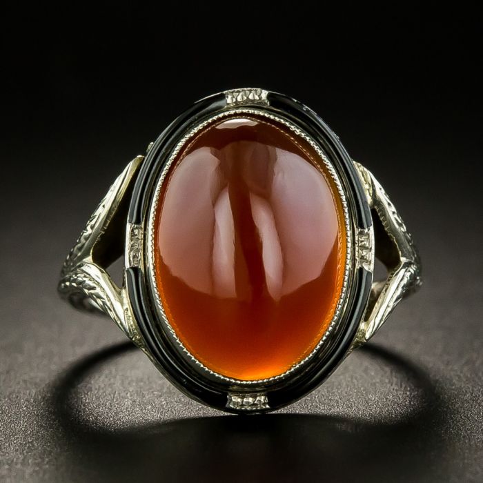 orange enamel ring