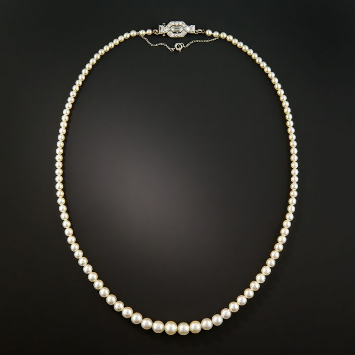 Art Deco Natural Pearl Necklace