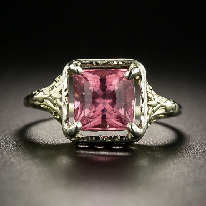 Art Deco Pink Tourmaline Ring