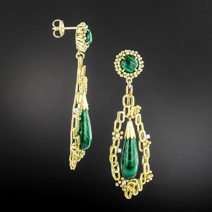 malachite earrings
