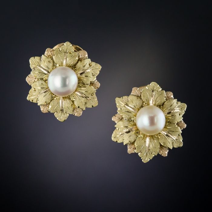 Buccellati Floral Pearl Earrings