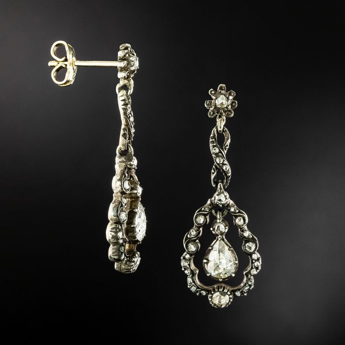 dangle diamond earrings silver