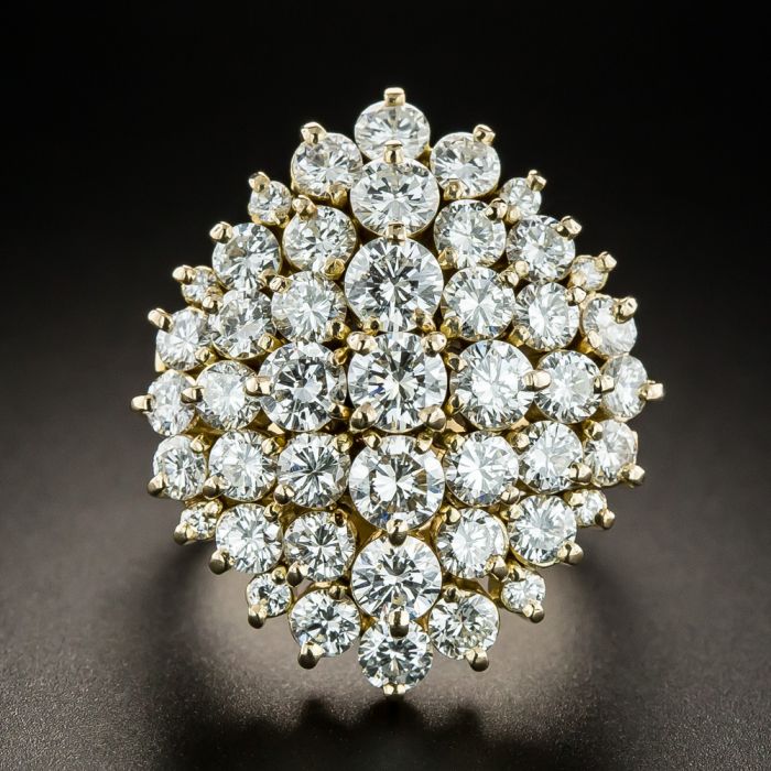 Large Estate Diamond Cluster Ring