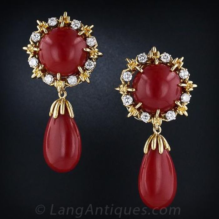 large red stud earrings
