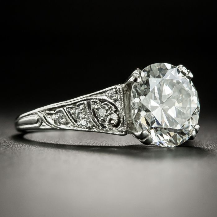 Tiffany Co. Art Deco 3.27 Carat Diamond Engagement Ring GIA I VS1
