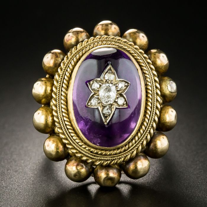 star shaped amethyst ring