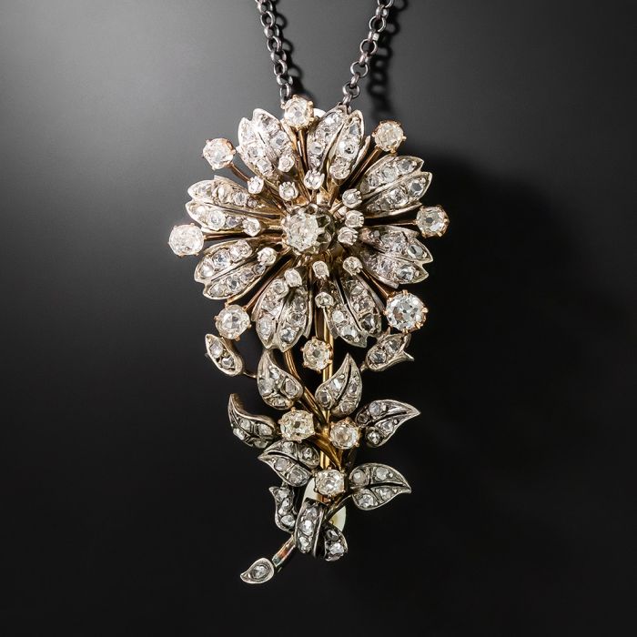 Victorian Flower Corsage Pendant Brooch