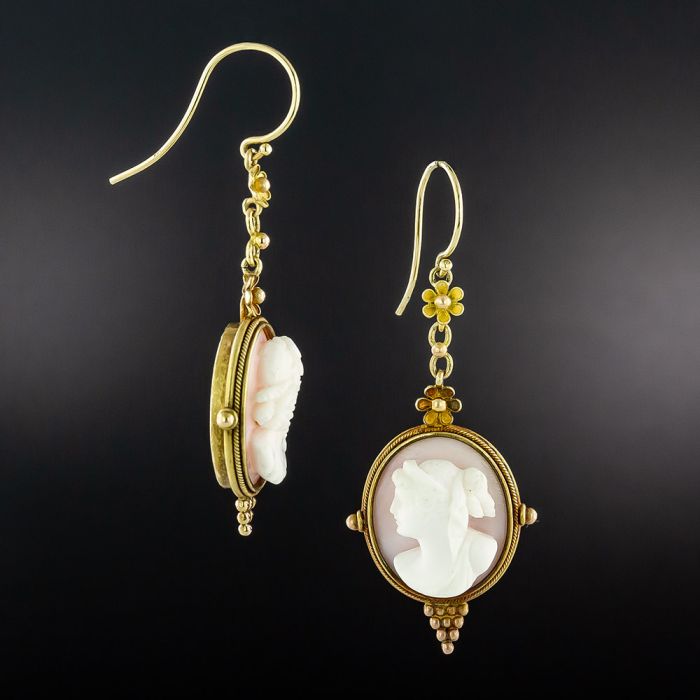 Cameo dangle earrings store