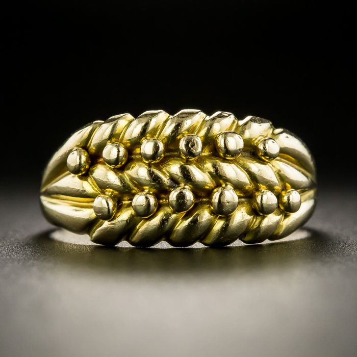 Victorian Woven Gold Keeper Ring