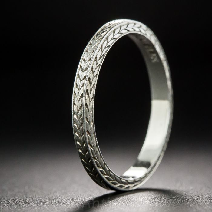 Vintage 18K White Gold Wedding Band by BELAIS