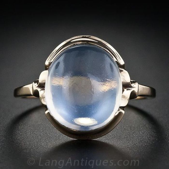 blue flash moonstone ring